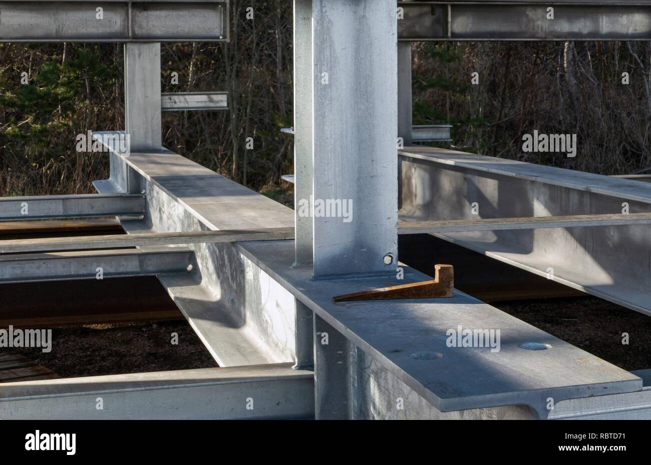 A wedge on a newly constructed support for preassure tanks 1 Stock ...