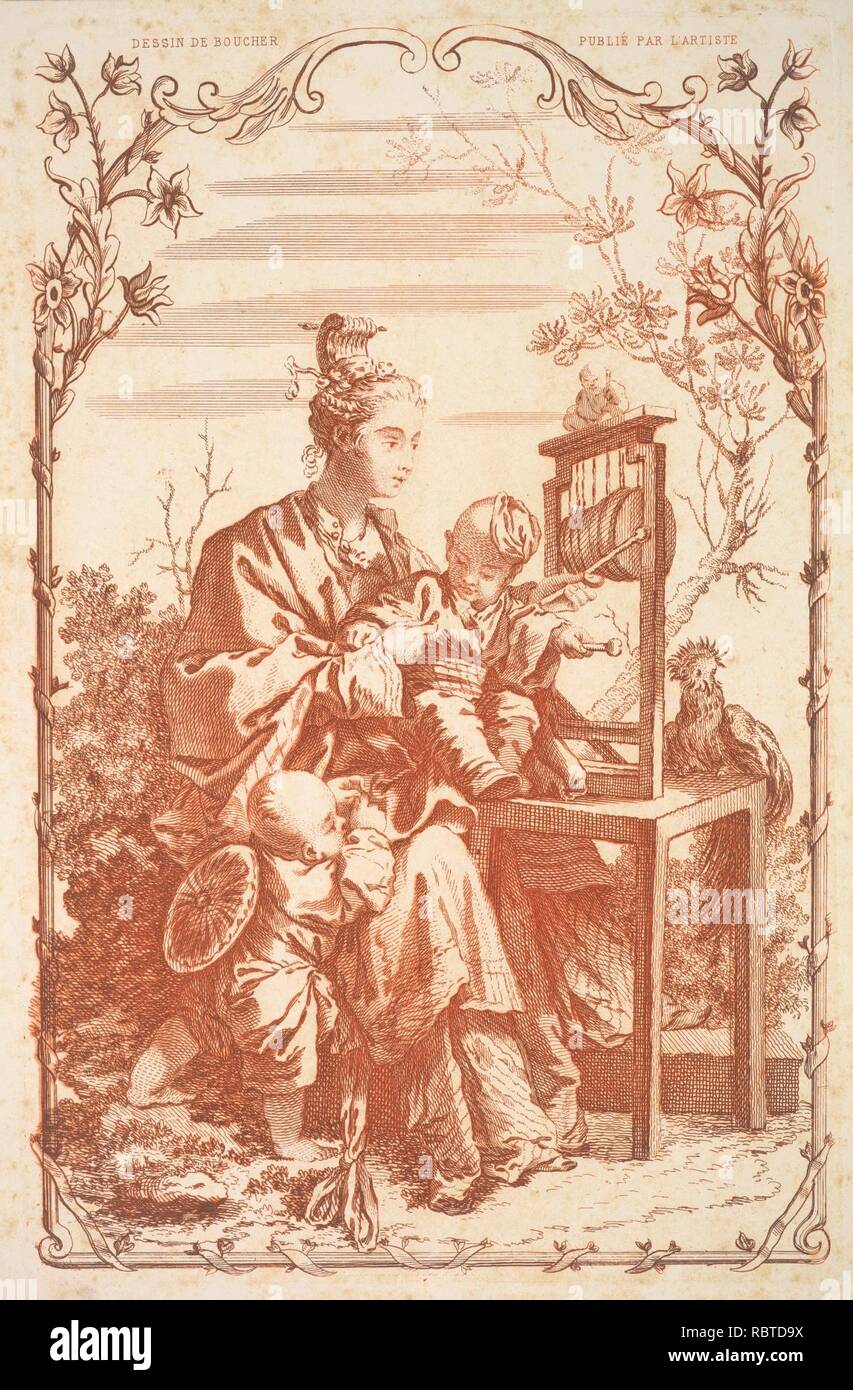 A Woman and Children Playing with a Chinese Gong Stock Photo - Alamy