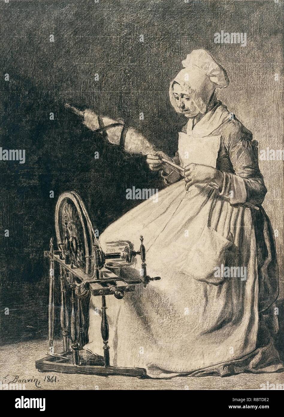 Spinning flax hi-res stock photography and images - Alamy