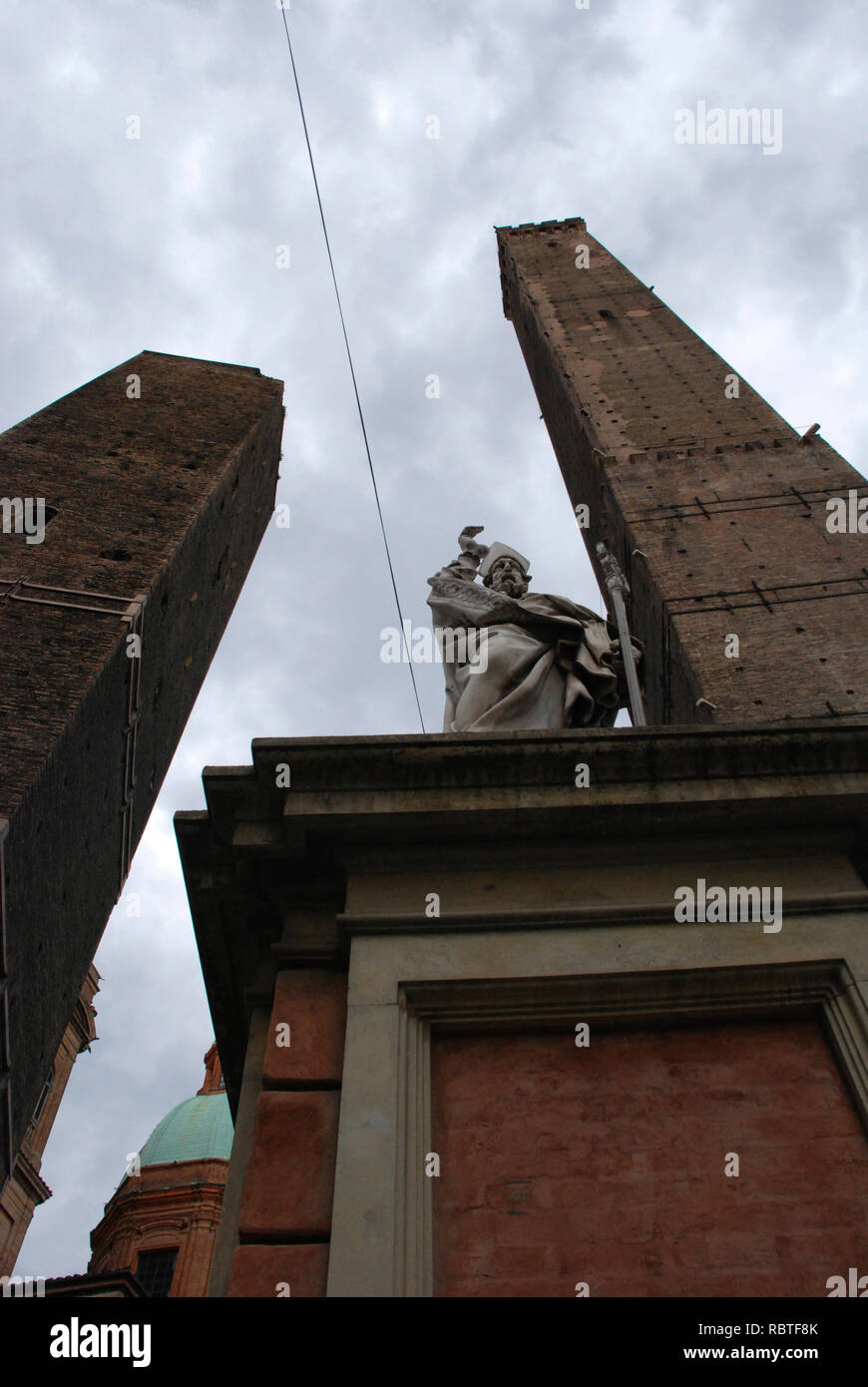Two famous falling towers Asinelli and Garisenda in the morning ...