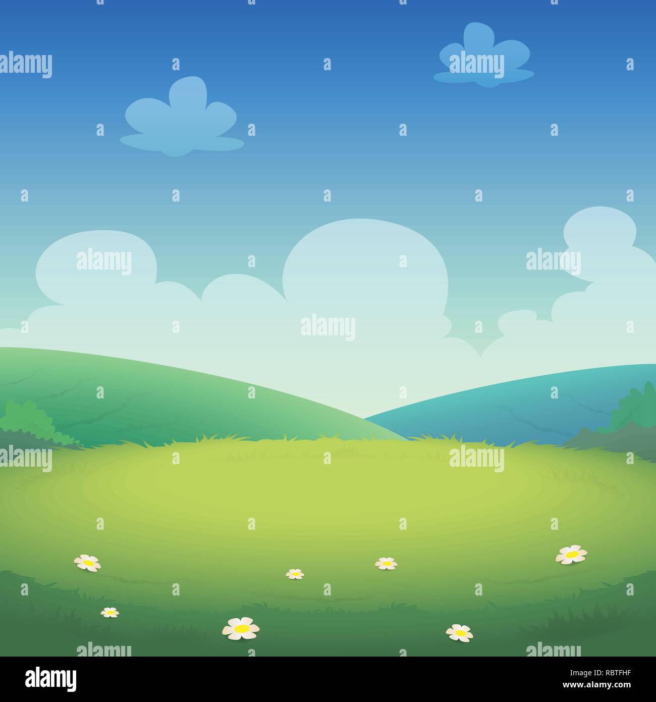 Beautiful hills fields landscape Stock Vector Images - Alamy