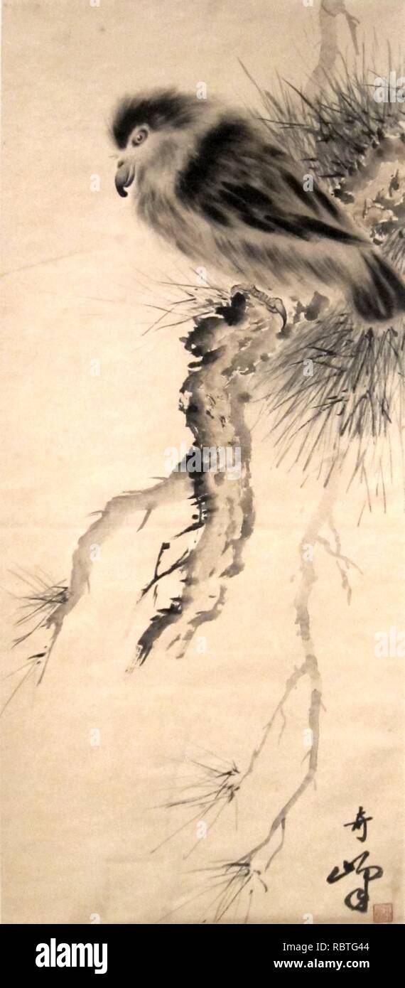 'Falcon', ink and color on paper by Gao Qifeng (1889-1933 Stock Photo ...