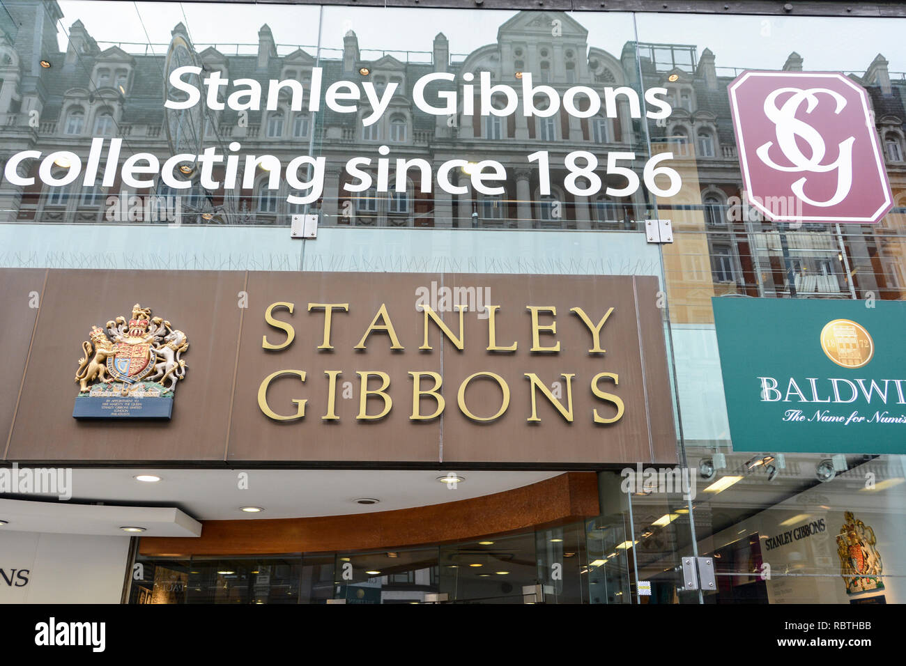 Closeup of Stanley Gibbons, The Strand, London, WC2, UK Stock Photo - Alamy