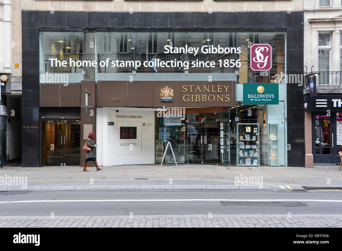 The exterior of Stanley Gibbons, The Strand, London, WC2, UK Stock ...