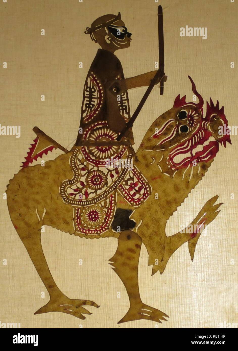 'Male Warrior on Magical Animal', shadow puppet from Gaoxiong, Taiwan ...