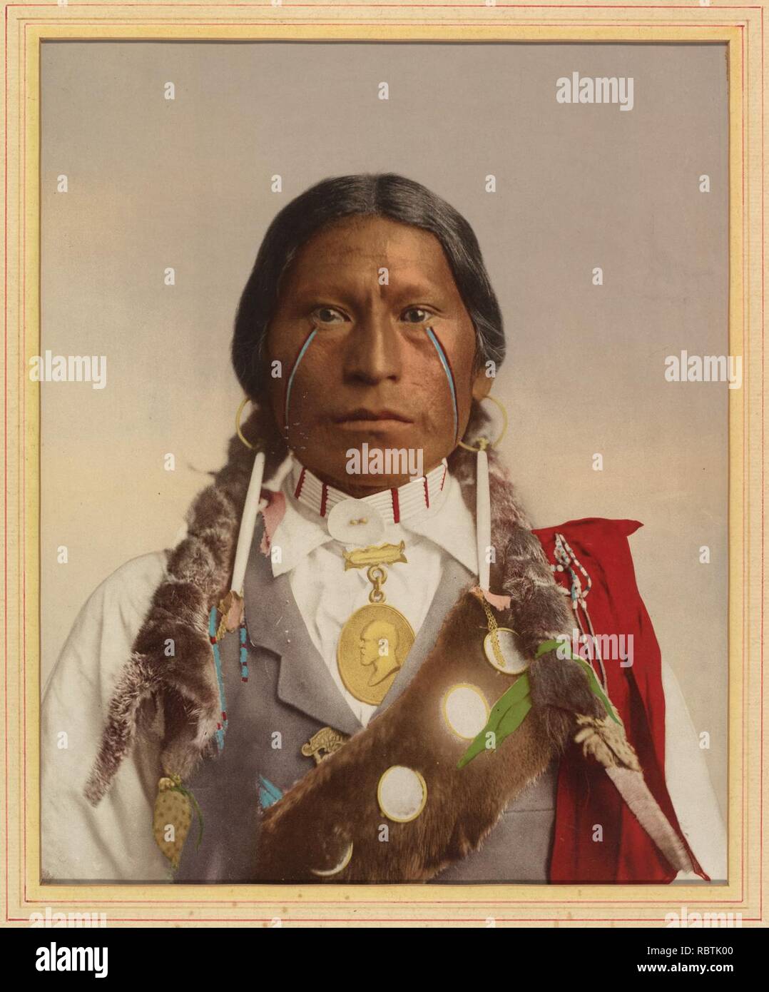 -Native American with a Medal of President Garfield Stock Photo - Alamy