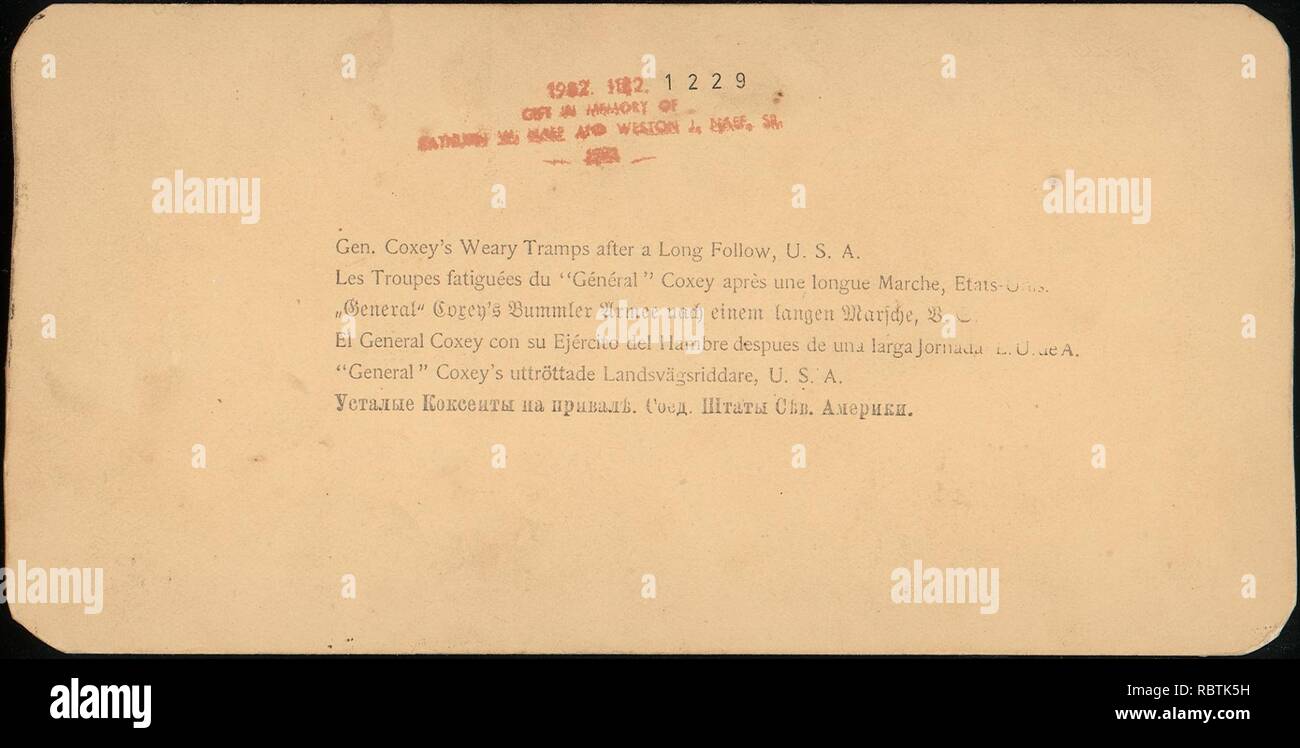 -Pair of Stereograph Views of General Jacob S. Coxey's Army of the ...