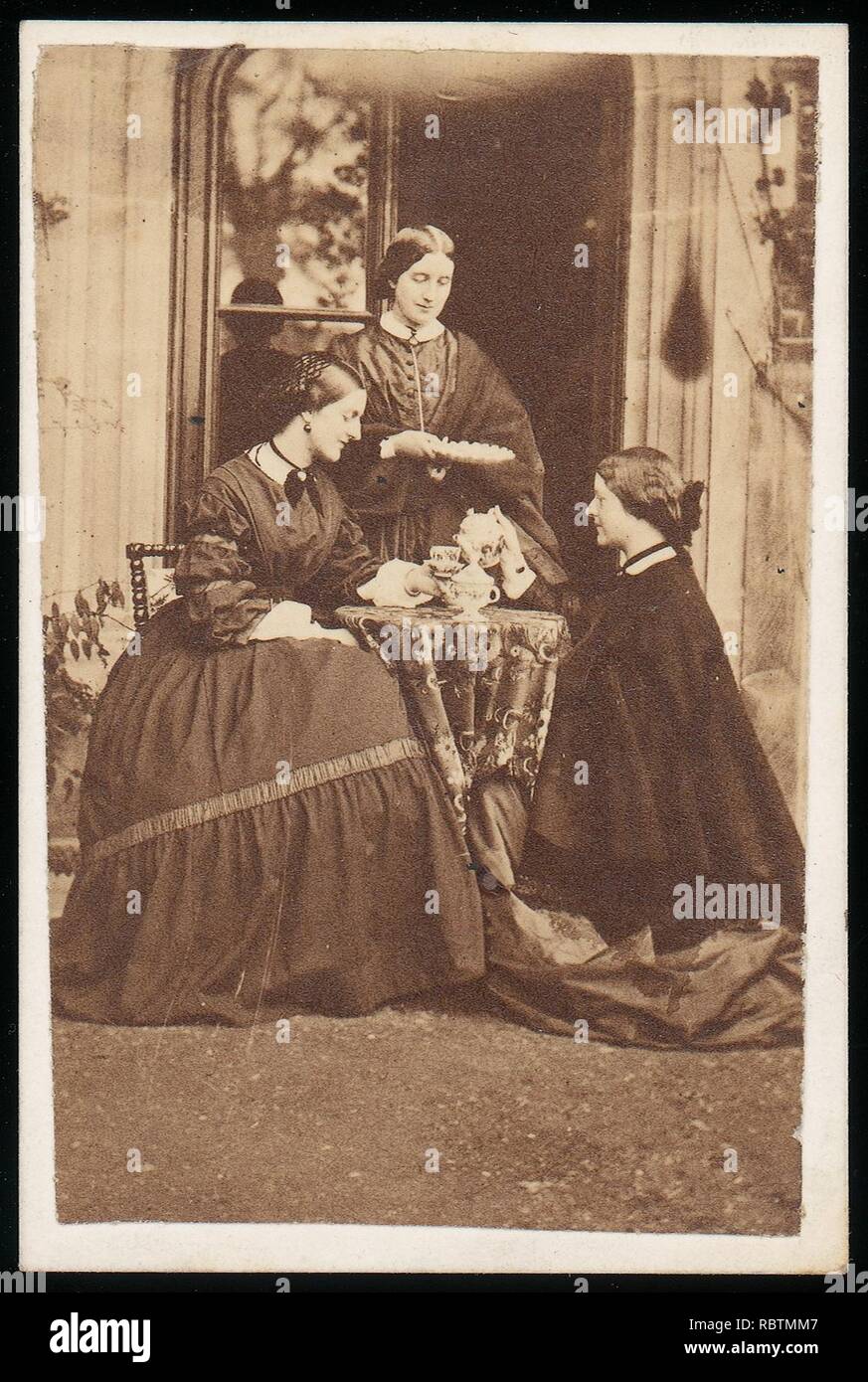 -Three Women at Tea Stock Photo - Alamy