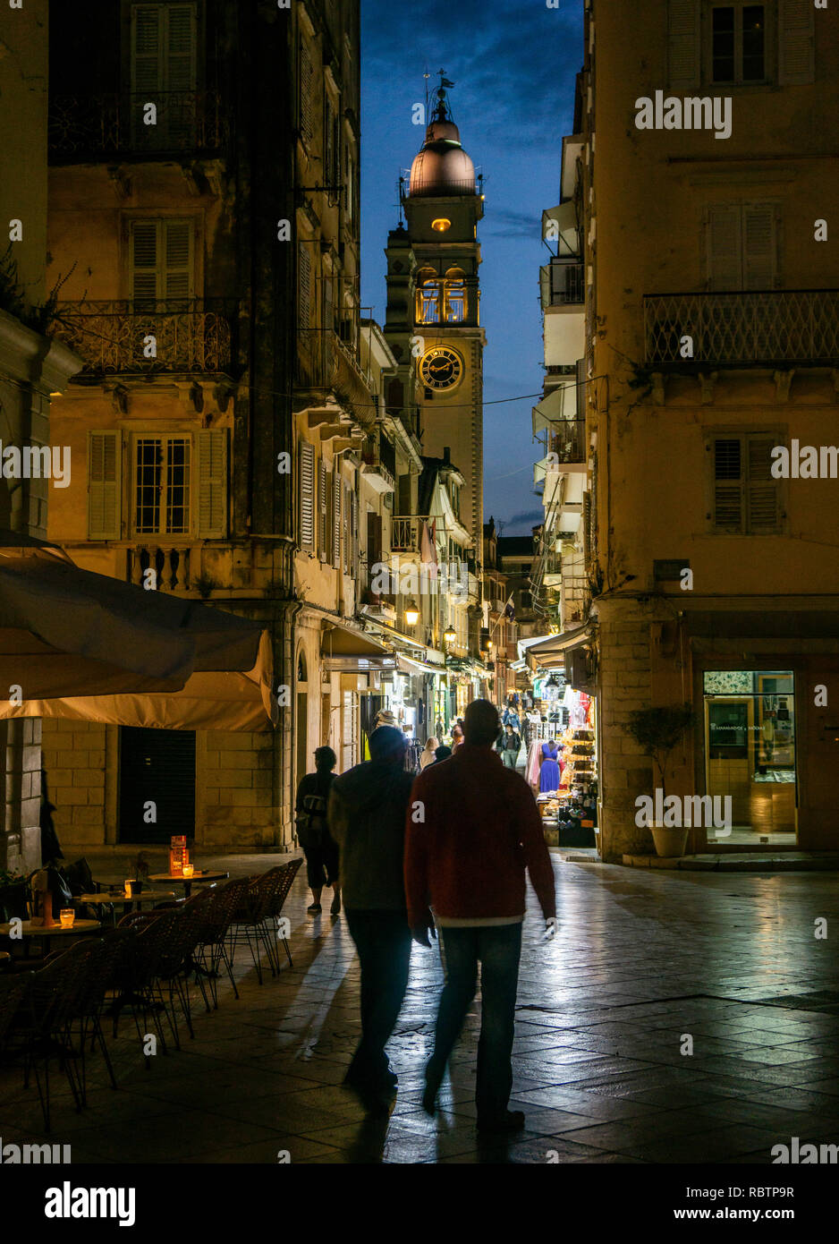 Korfu, Greece. 04th May, 2018. View into a pedestrian zone of Corfu ...