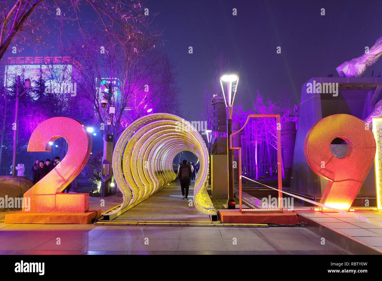 Xi'An, Xi'an, China. 12th Jan, 2019. - Xi'an, CHINA-Beautiful lights ...