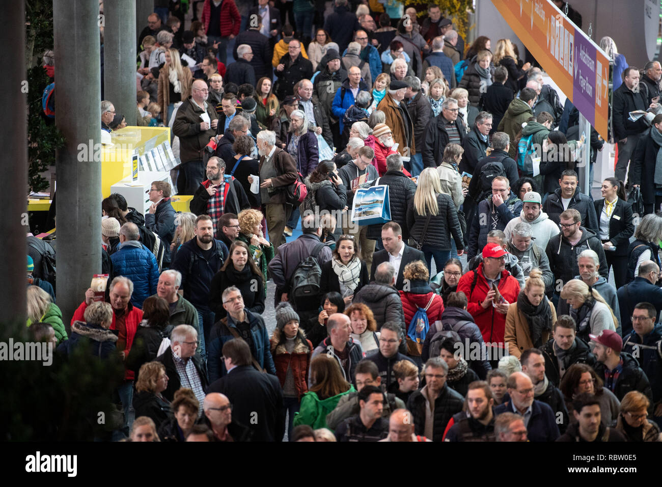 Stuttgart, Germany. 12th Jan, 2019. On the first day of the CMT travel ...