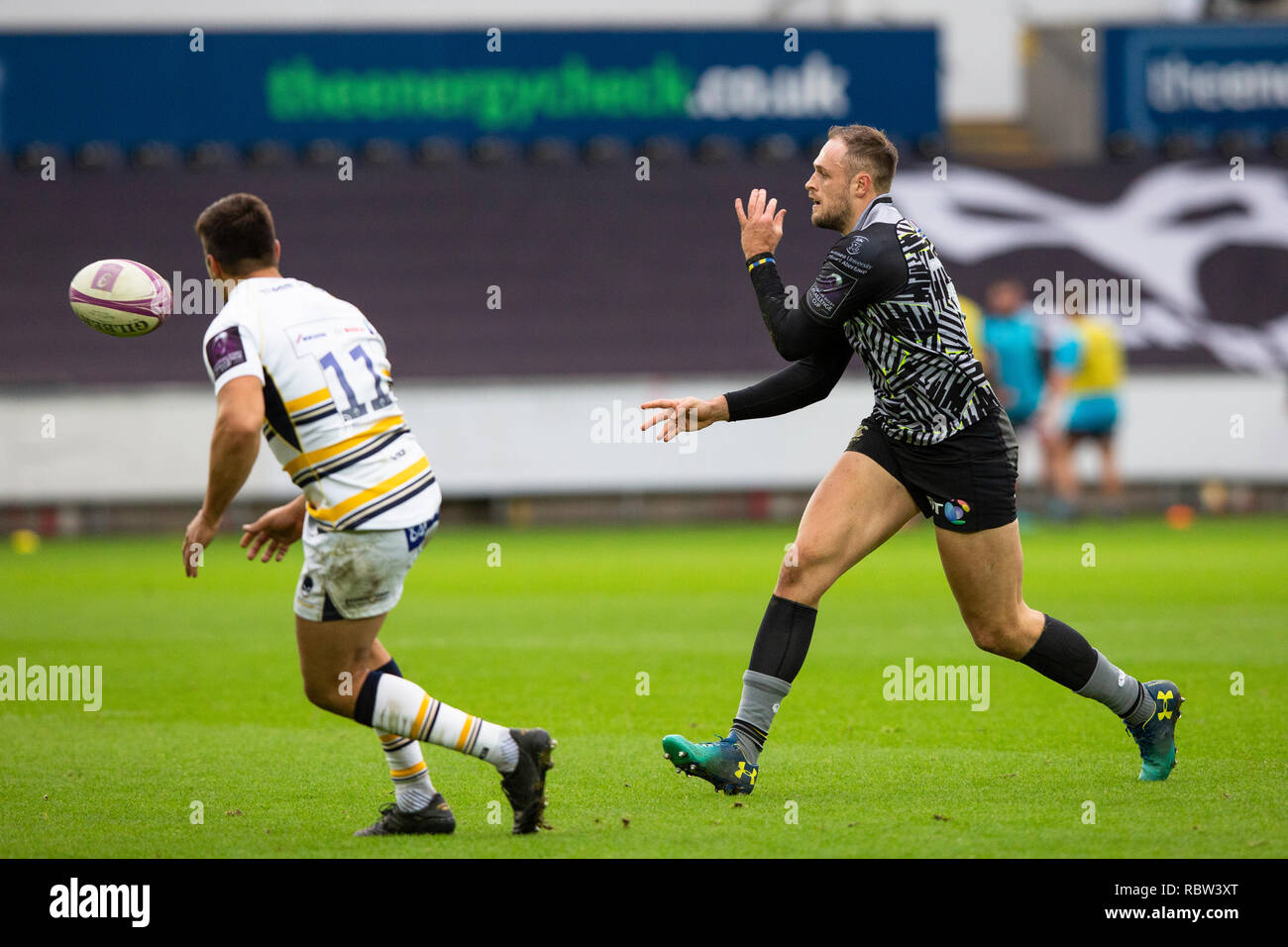 Ospreys centre Corey Allen moves the ball in the European Rugby ...