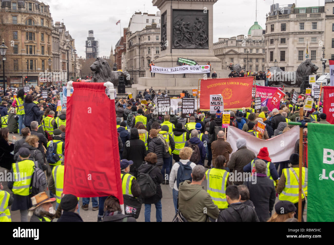 London, UK. 12th January 2019. Labour Party supporters, The General ...