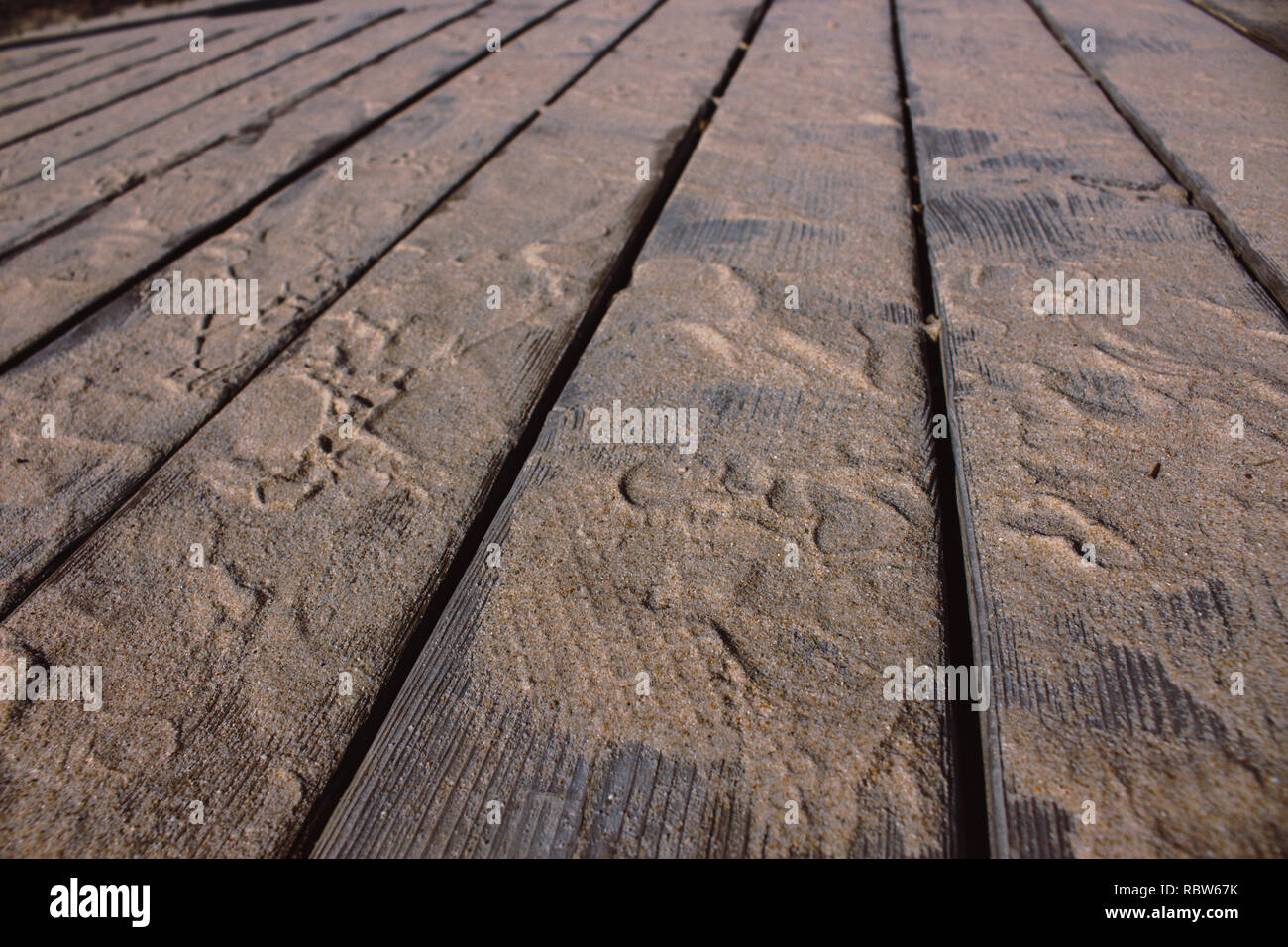 Wooden background. Wooden panels with beach sand and traces Stock Photo ...