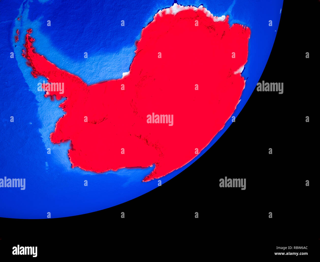 Antarctica on planet Earth with country borders and highly detailed ...