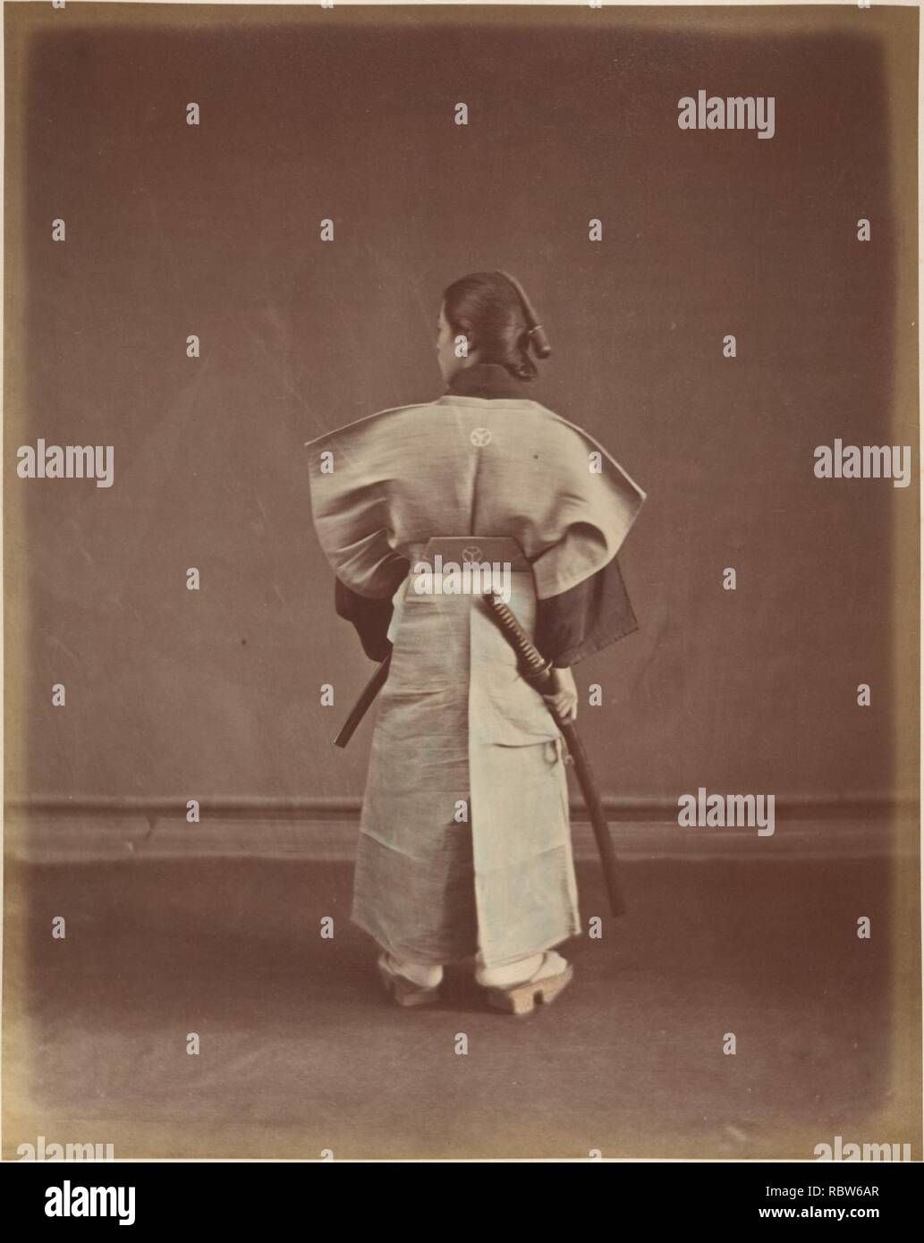 -Woman in Traditional Japanese Garment Photographed from Behind Stock ...