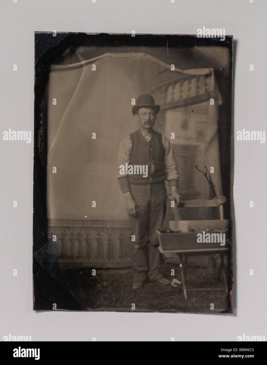-Workman with Tool Box Stock Photo - Alamy