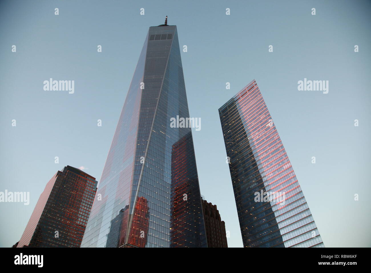 NYC skyscrapers at sunset Stock Photo - Alamy