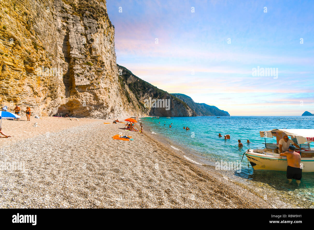 Tourists enjoy the sandy Paradise Beach, also known as Chomi Beach in ...
