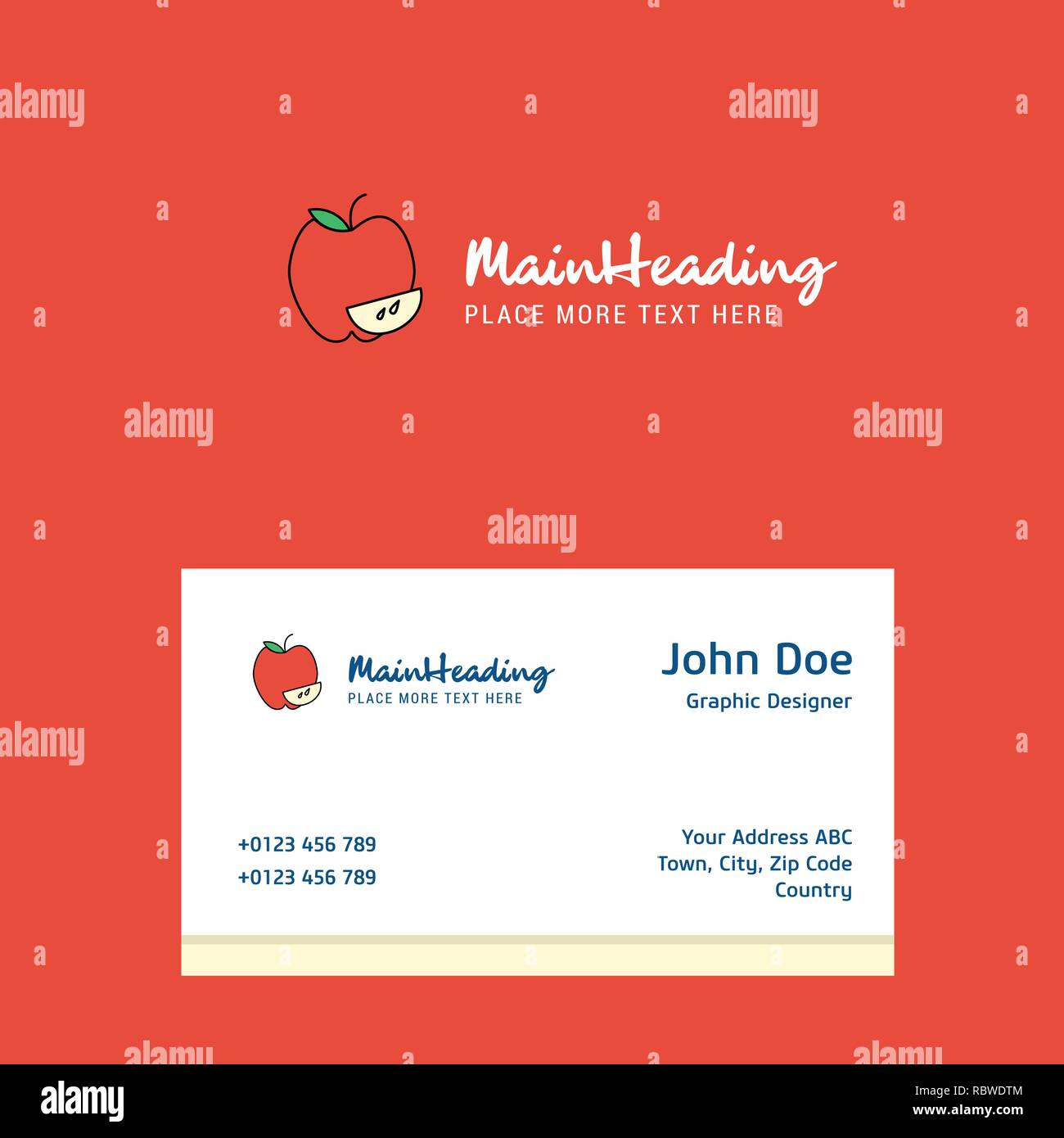 Apple logo Design with business card template. Elegant corporate ...