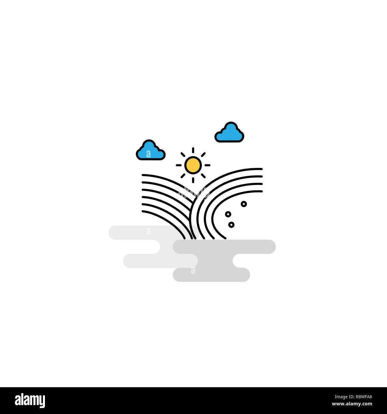 Flat Wind blowing Icon. Vector Stock Vector Image & Art - Alamy
