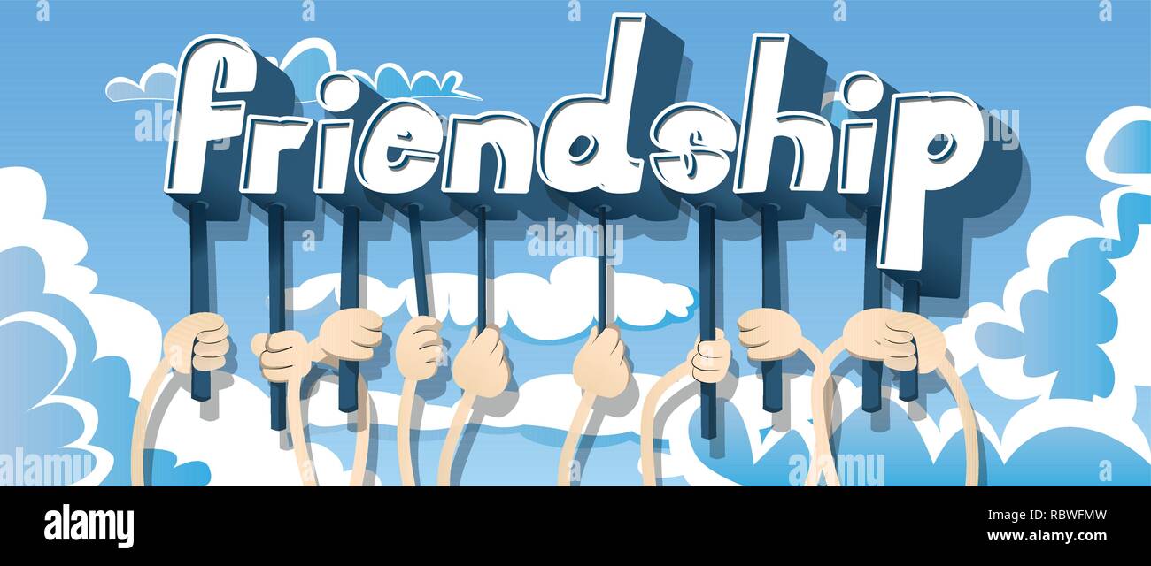 Diverse hands holding letters of the alphabet created the word ...