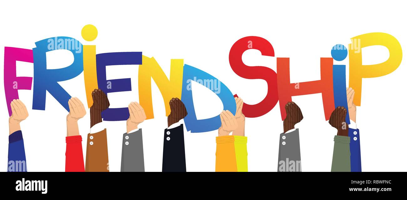 Diverse hands holding letters of the alphabet created the word ...