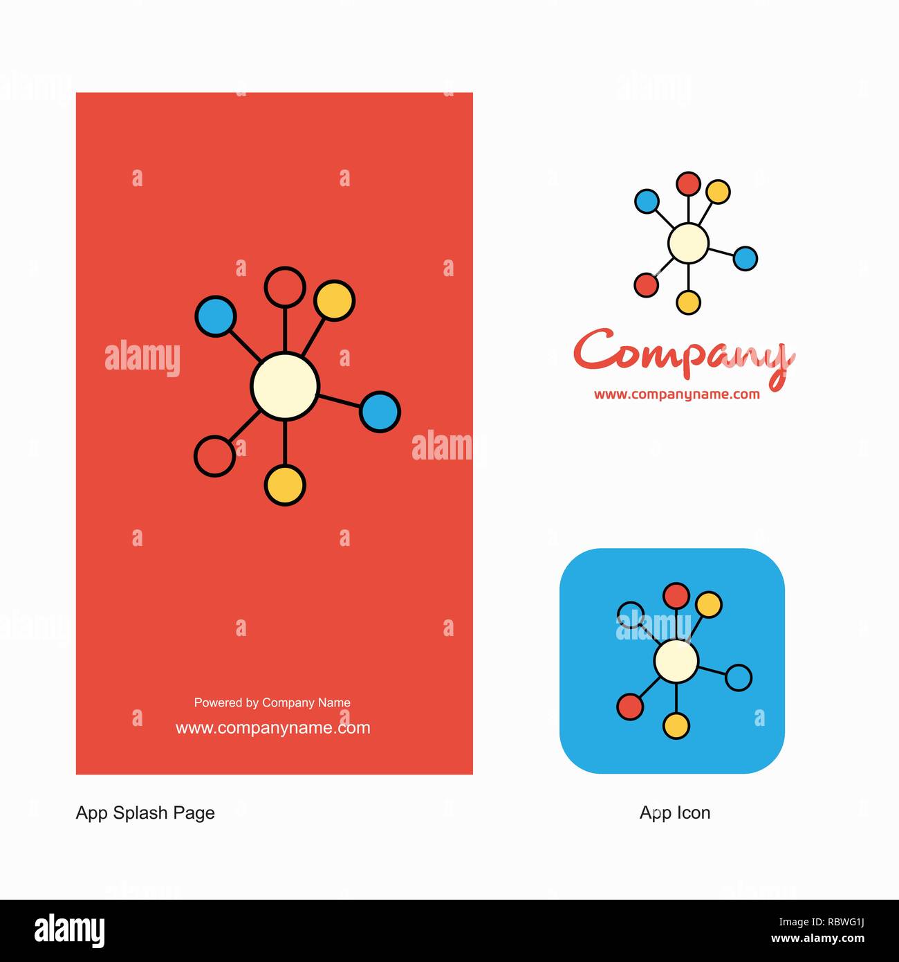 network Company Logo App Icon and Splash Page Design. Creative Business ...