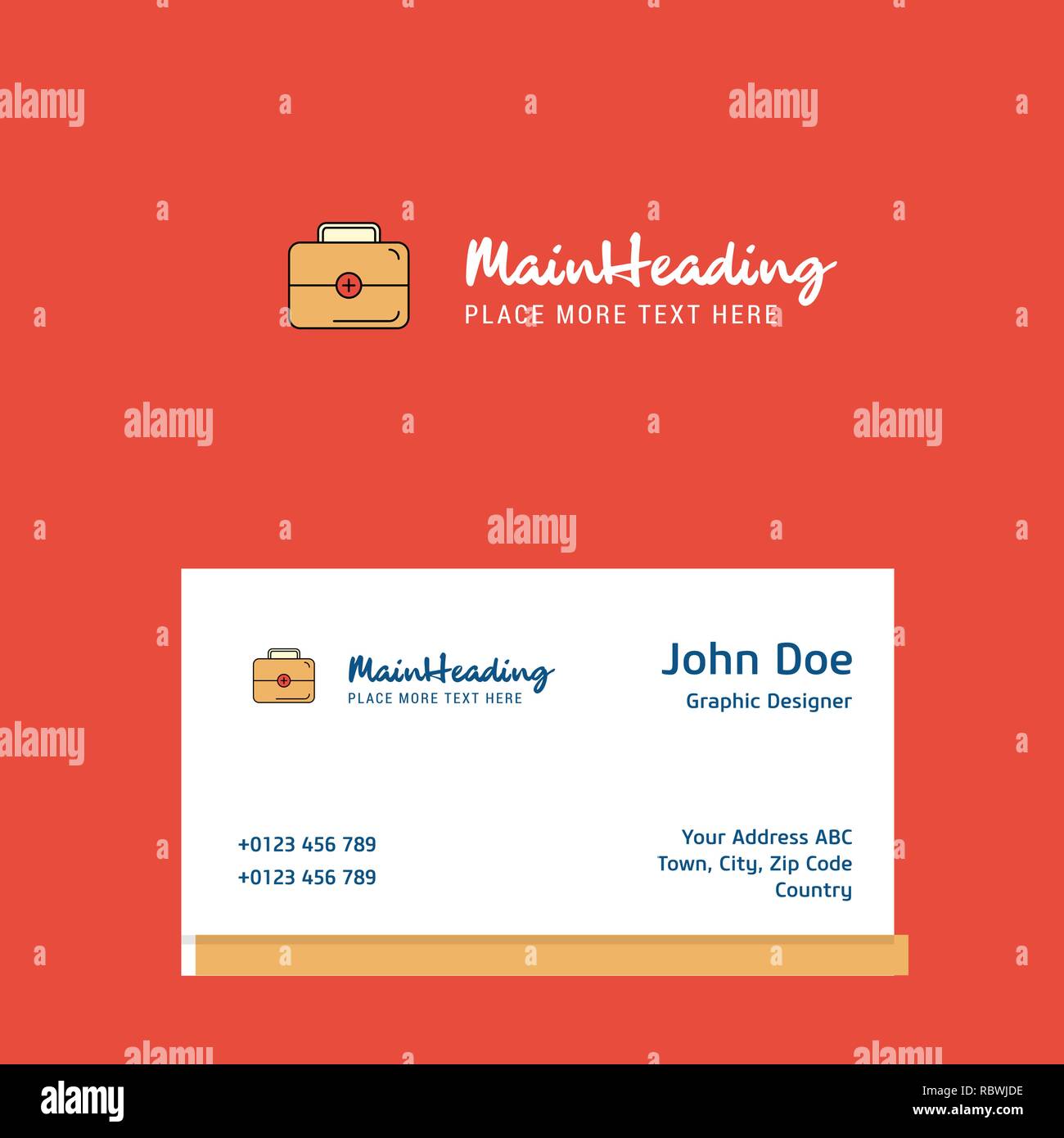 First aid box logo Design with business card template. Elegant ...