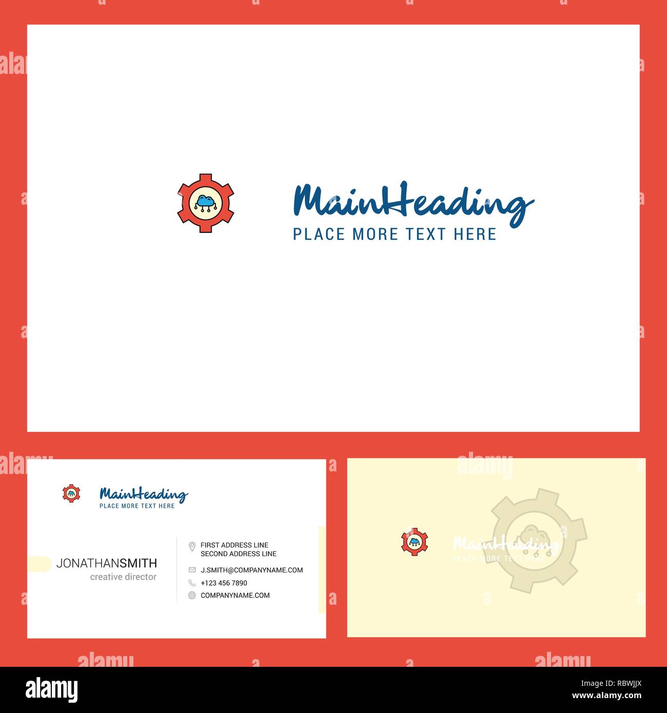 Cloud setting Logo design with Tagline & Front and Back Busienss Card ...