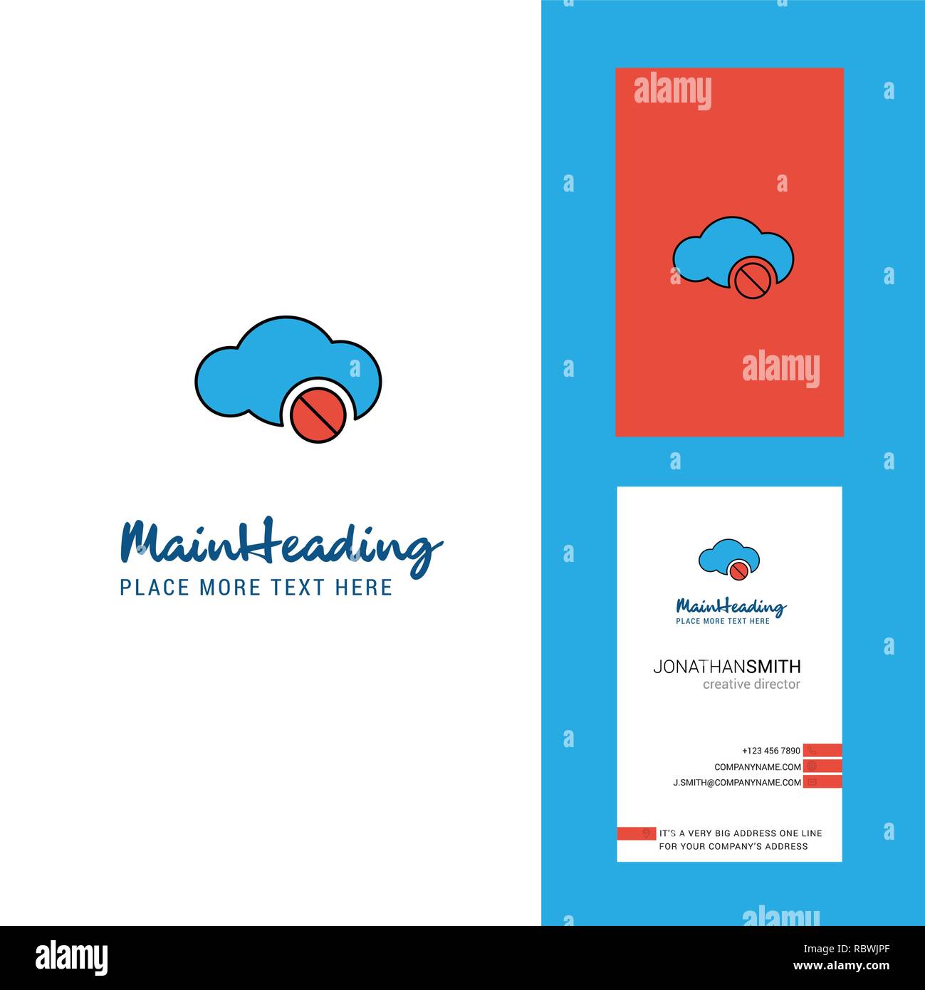 Cloud not working Creative Logo and business card. vertical Design ...
