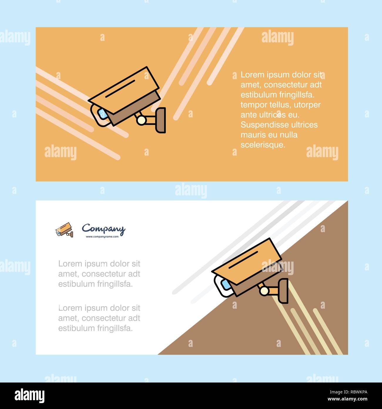 CCTV camera abstract corporate business banner template, horizontal ...