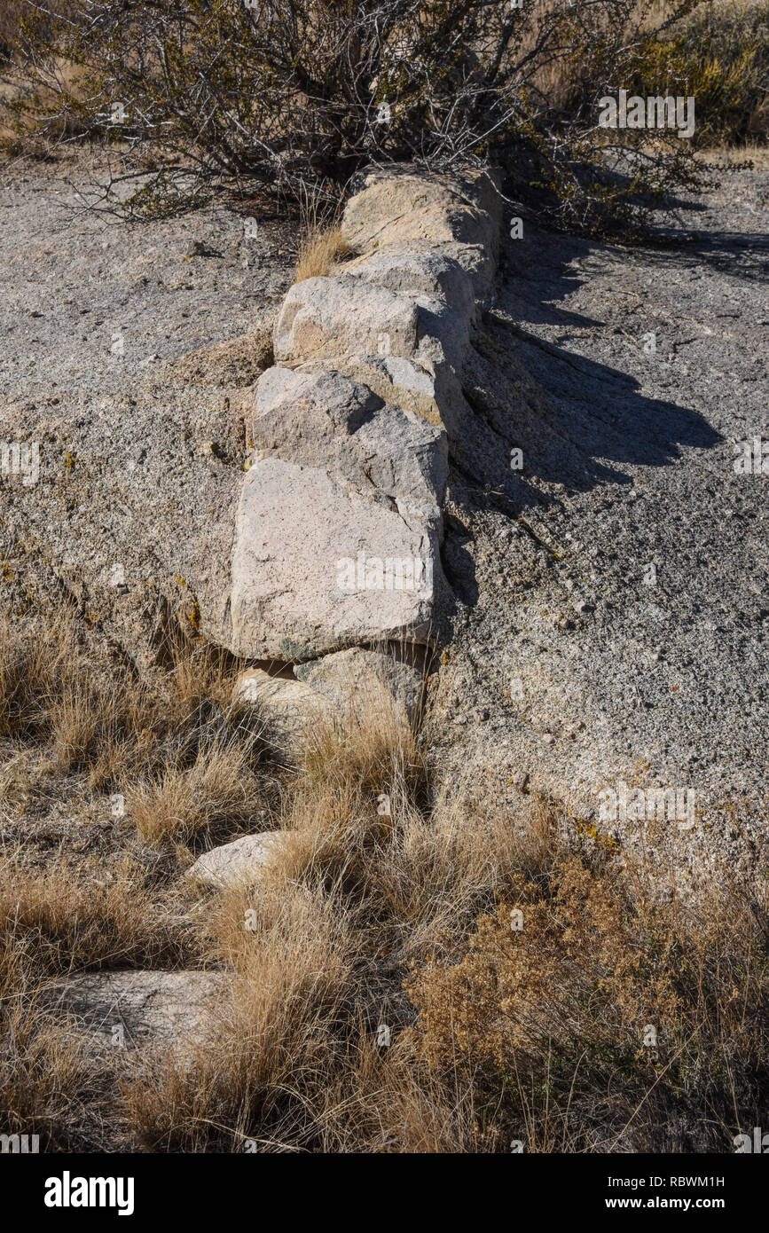 Geology formation of a dike of different rock inside a larger slab of ...