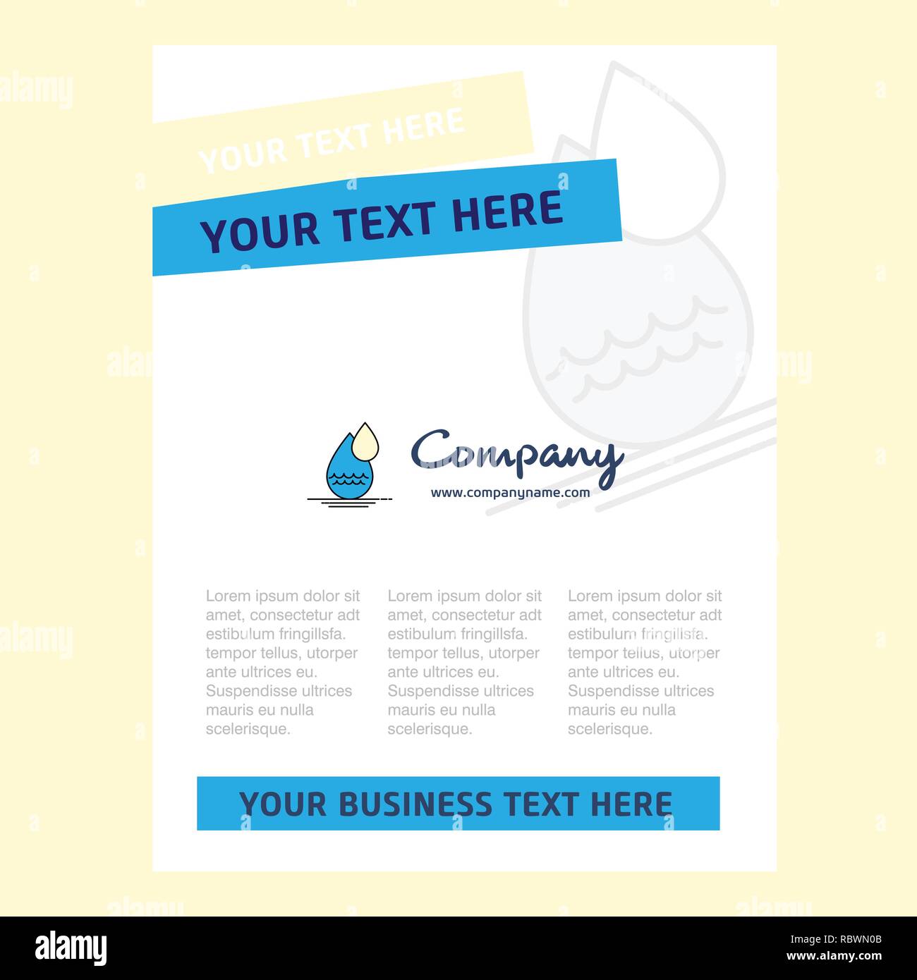 Water drop Title Page Design for Company profile ,annual report ...