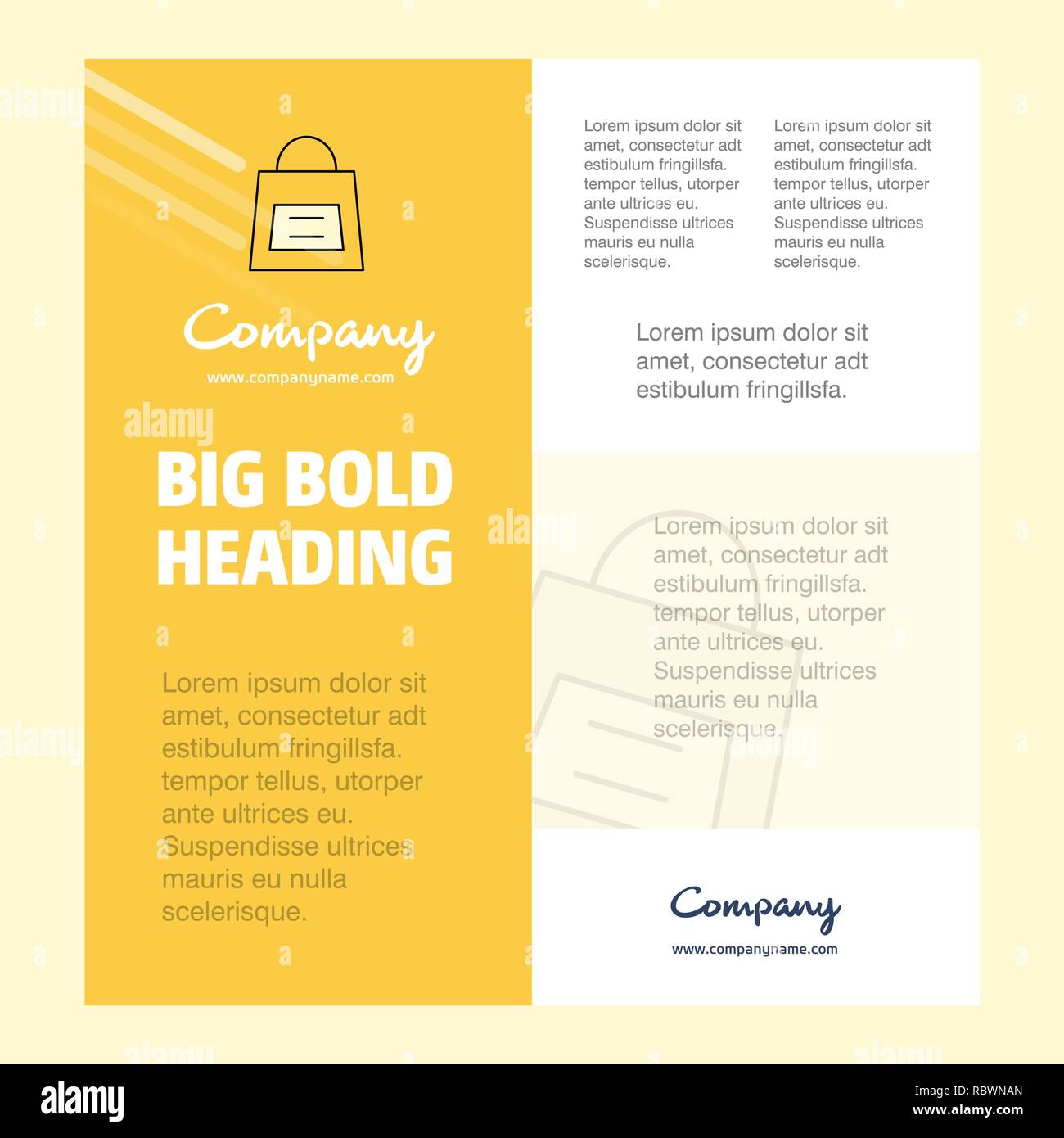 Shopping bag Business Company Poster Template. with place for text and ...