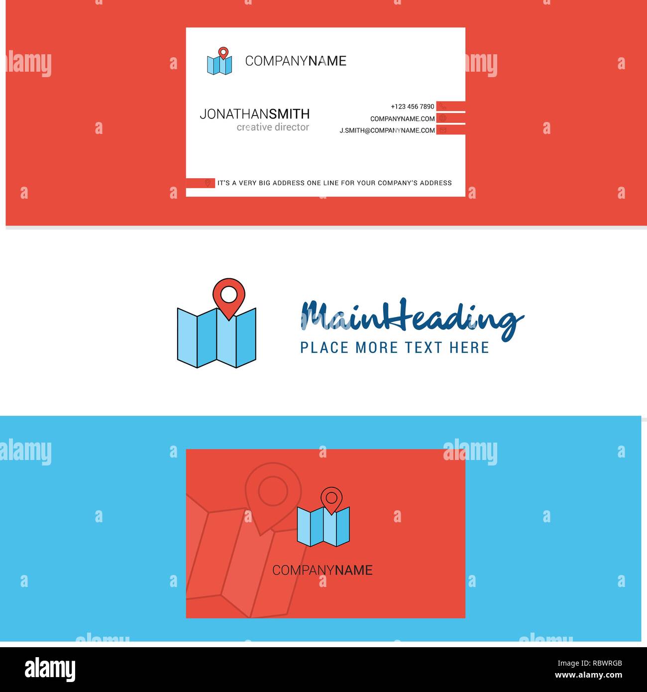 Beautiful Map Logo and business card. vertical Design Vector Stock ...