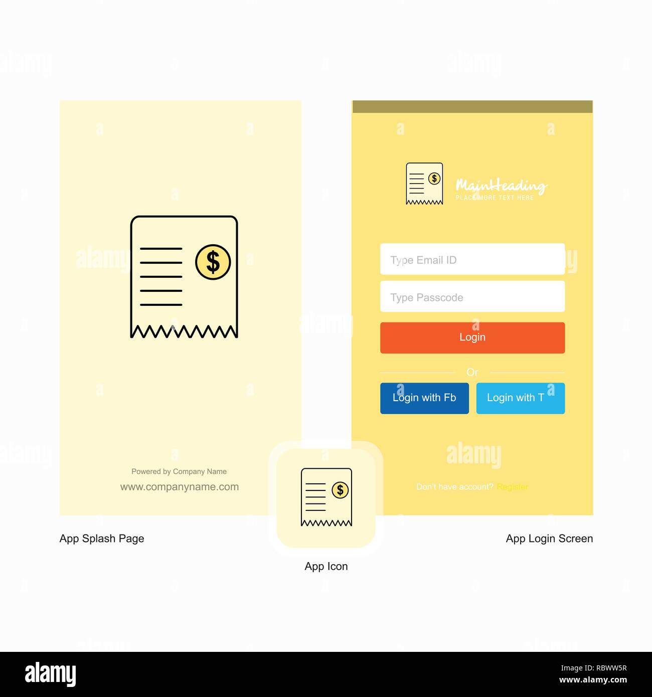 Company Invoice Splash Screen and Login Page design with Logo template ...