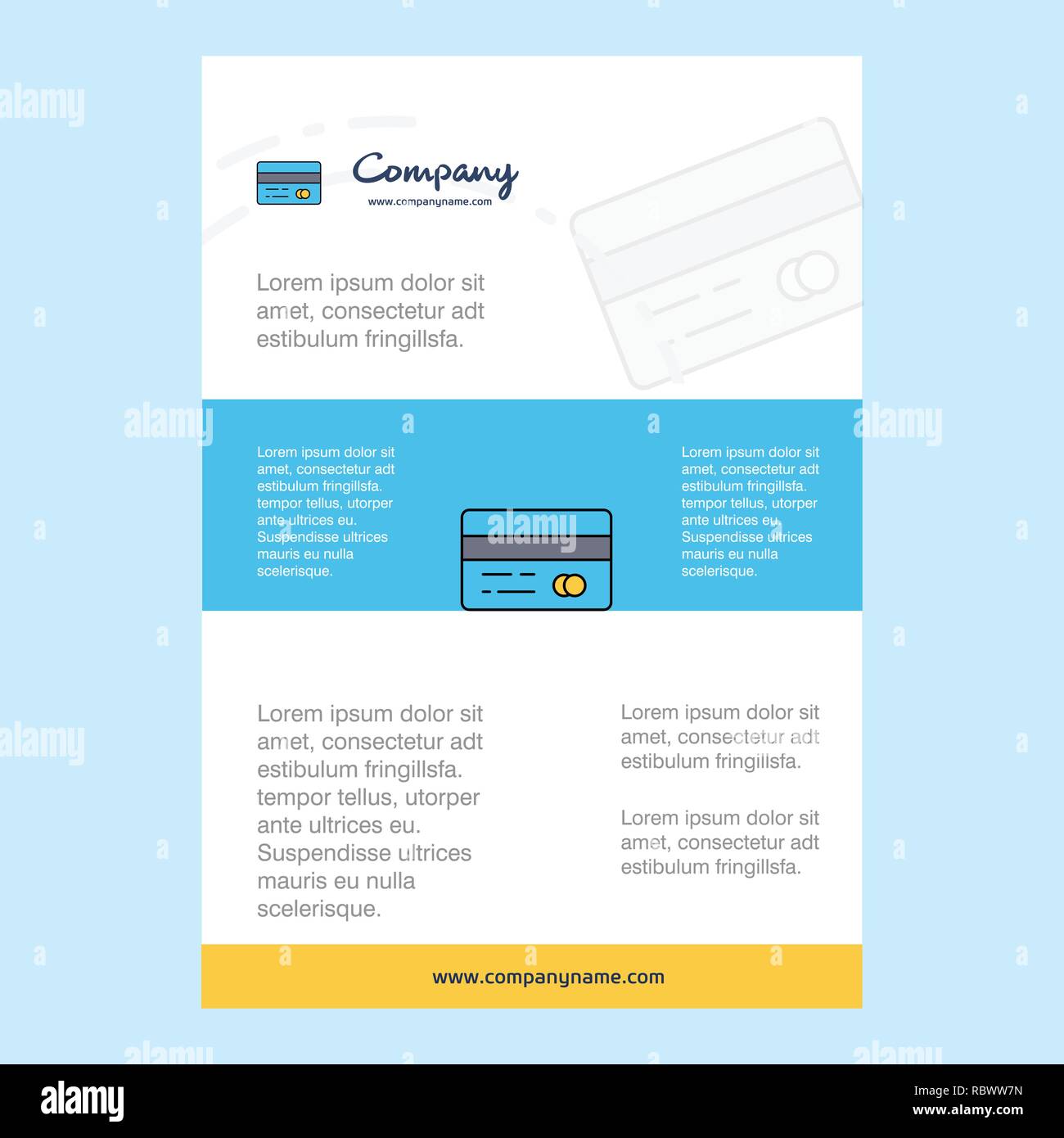 Template layout for Credit card comany profile ,annual report ...