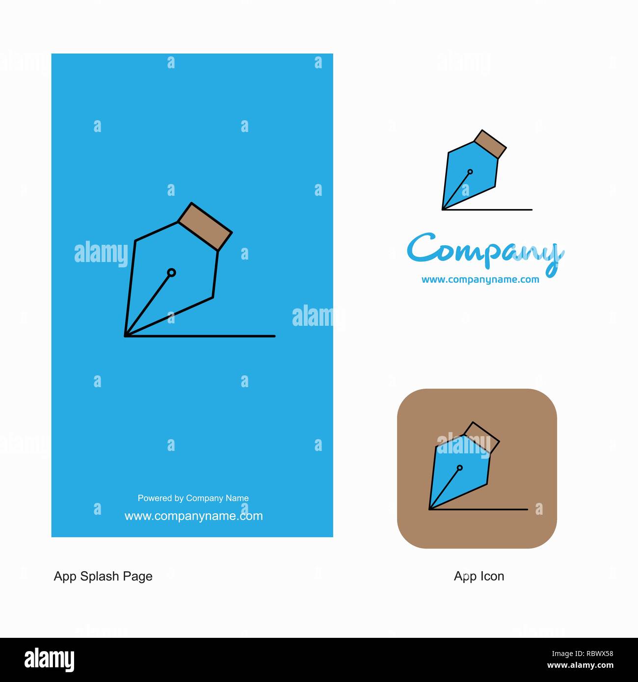 Writing Company Logo App Icon and Splash Page Design. Creative Business ...