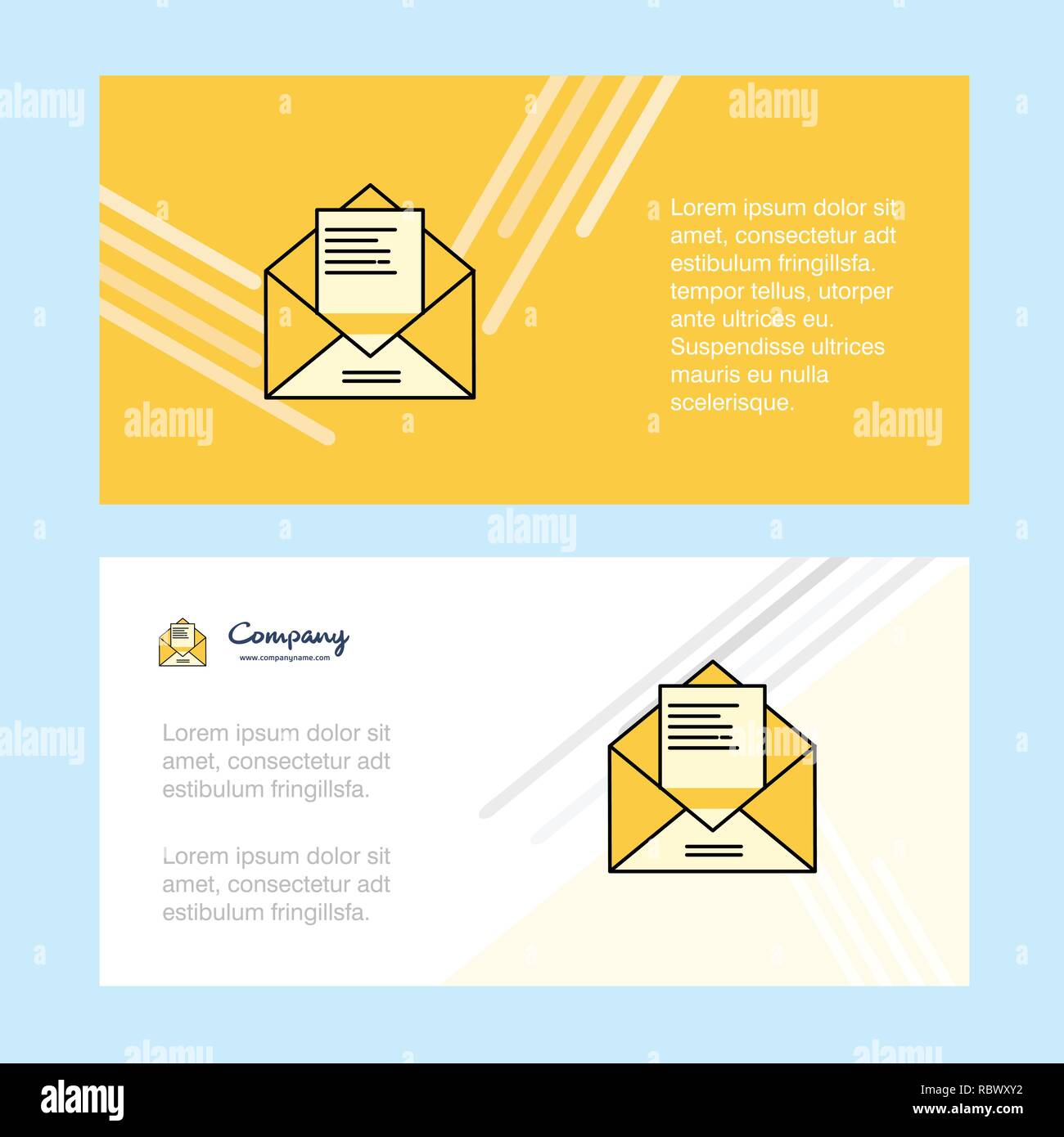 Letter abstract corporate business banner template, horizontal ...