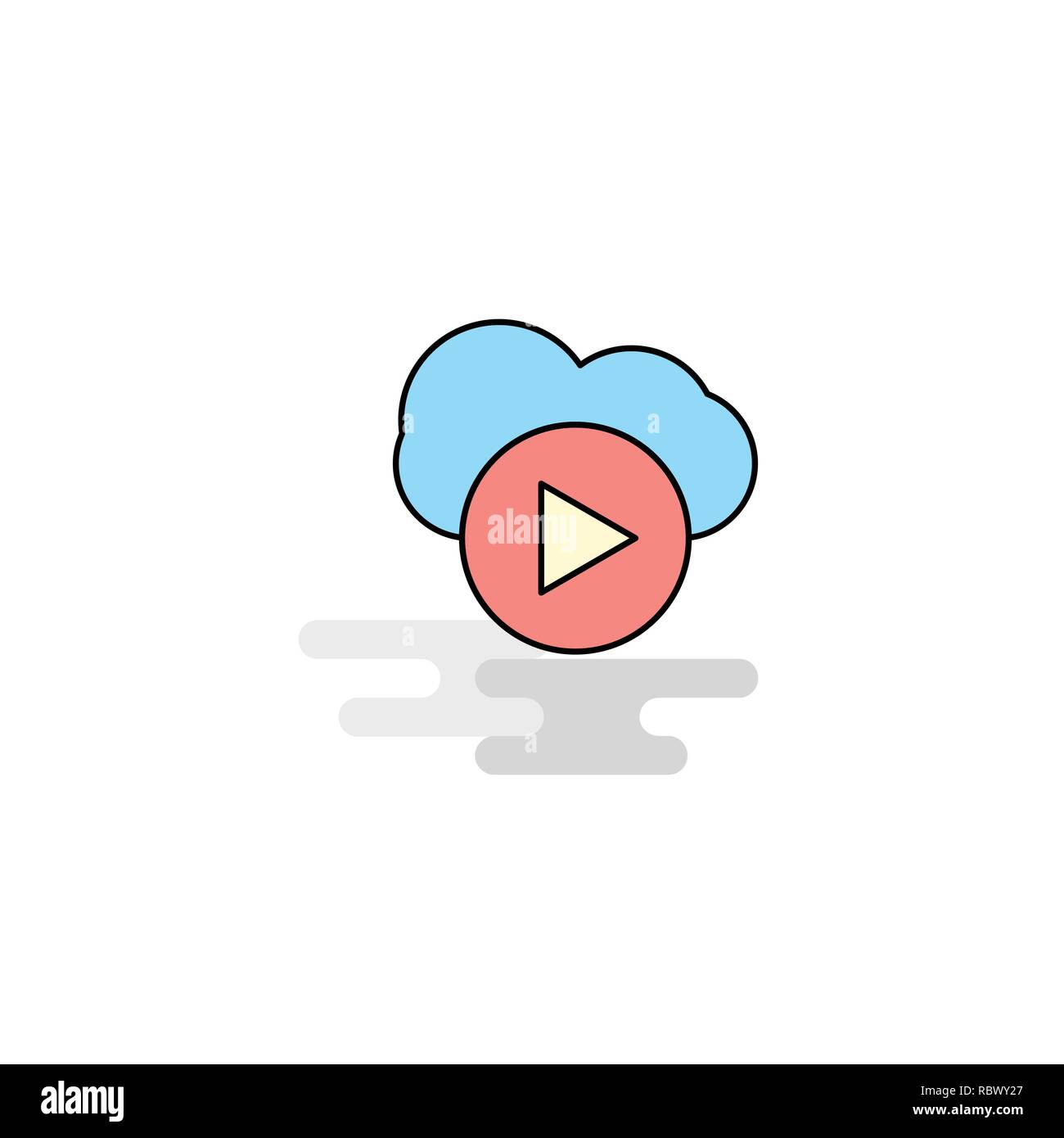 Flat Cloud play Icon. Vector Stock Vector Image & Art - Alamy