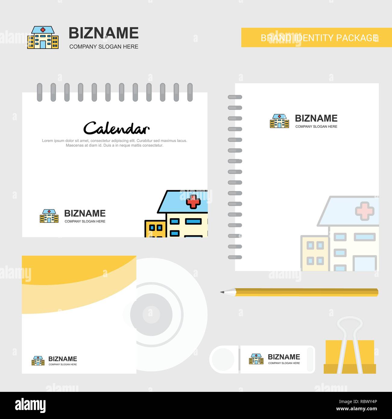 Hospital Logo, Calendar Template, CD Cover, Diary and USB Brand ...