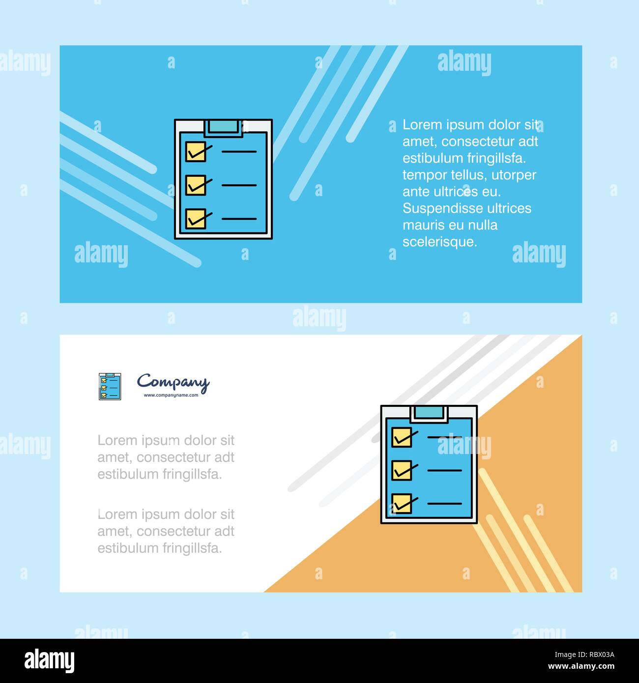 Checklist abstract corporate business banner template, horizontal ...