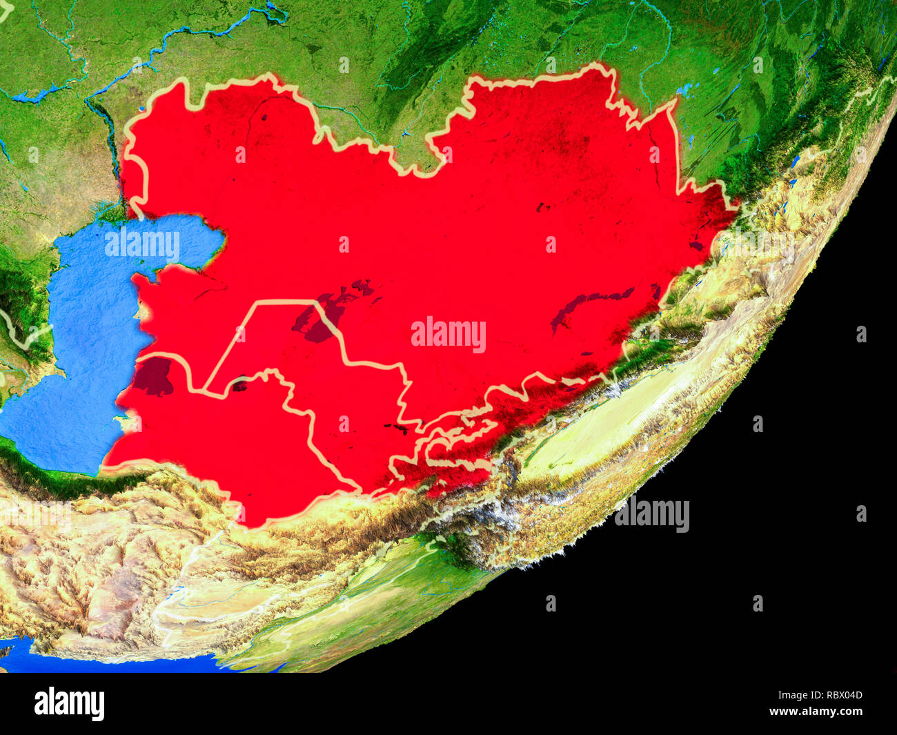 Map central asia on 3d hi-res stock photography and images - Alamy