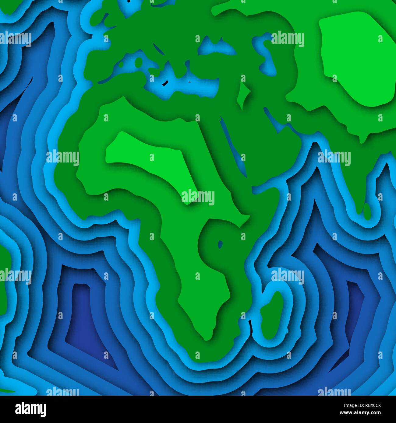 Earth planet with clouds, 3d paper cut design. Vector illustration ...
