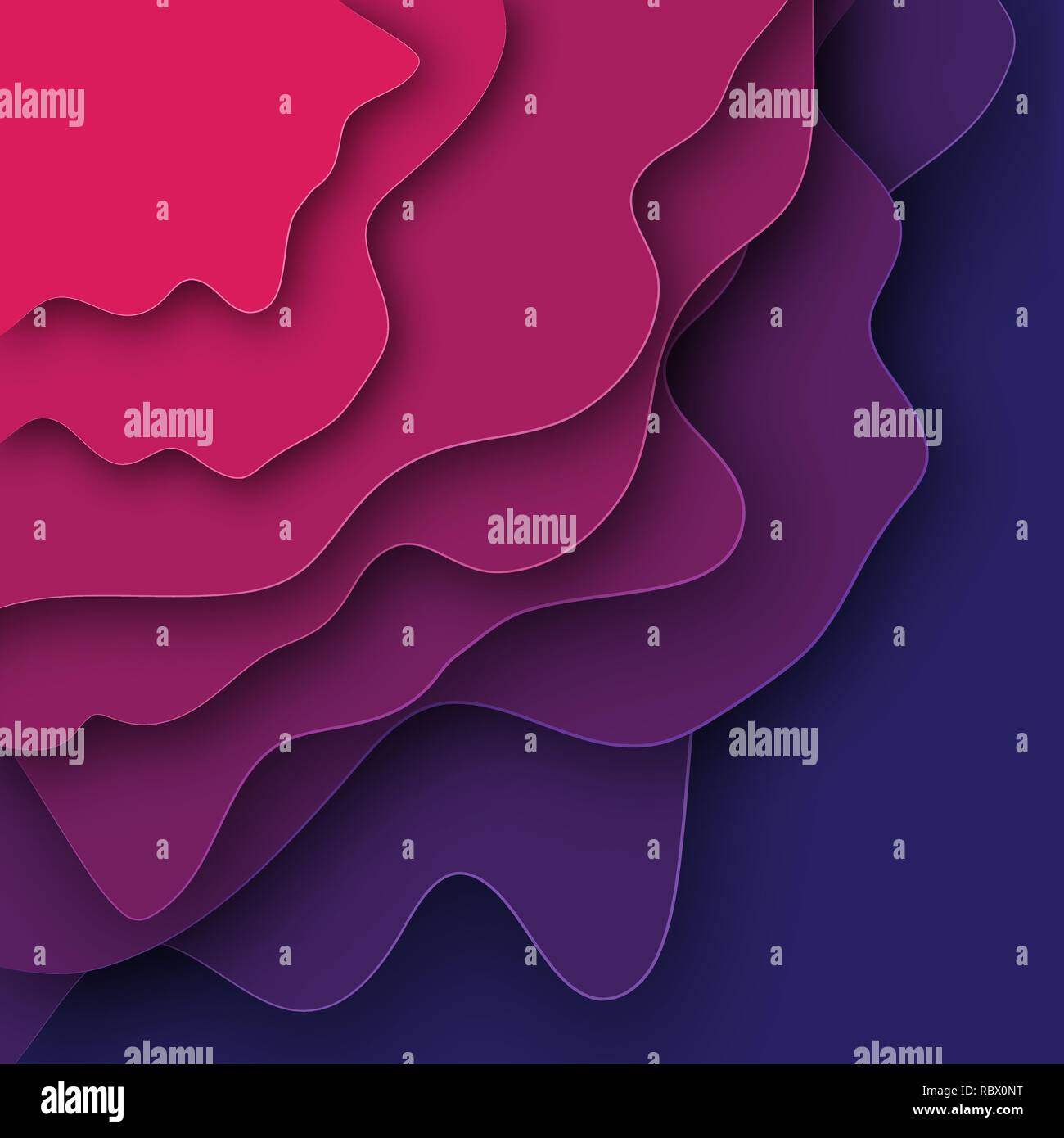 Colorful background from cut 3D paper layers with shadow. Vector ...