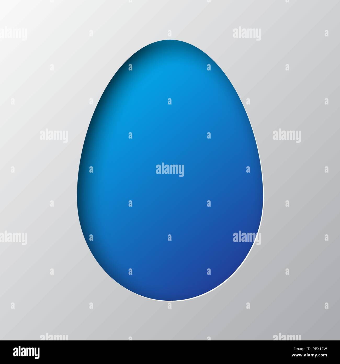 Paper art of the blue symbol of egg isolated. Vector illustration. Egg ...