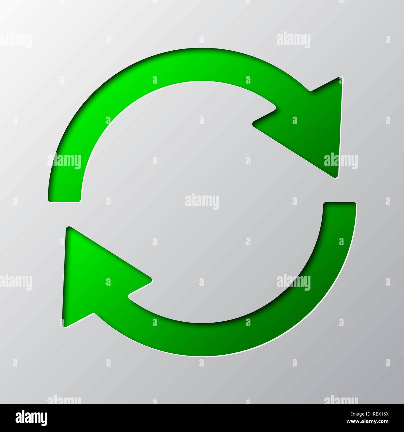 Paper art of the green update symbol isolated. Vector illustration ...