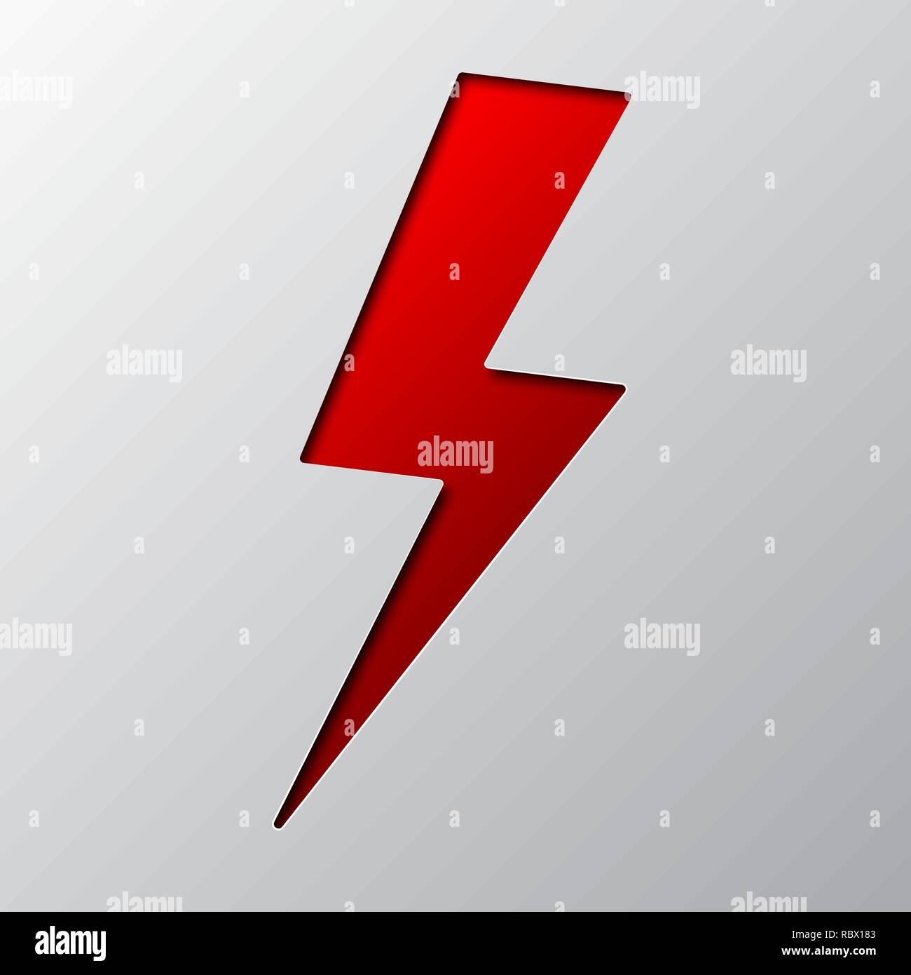 Paper art of the red lightning isolated. Vector illustration. Lightning ...