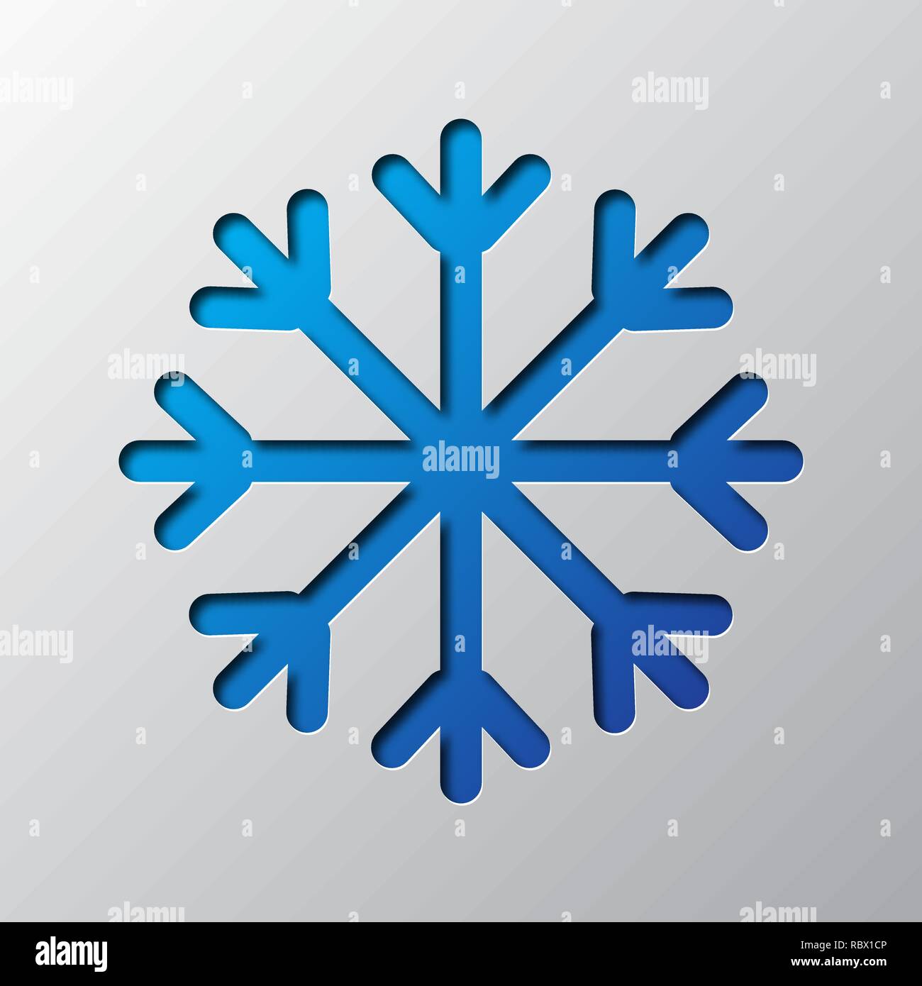 Paper art of the blue snowflake isolated. Vector illustration ...